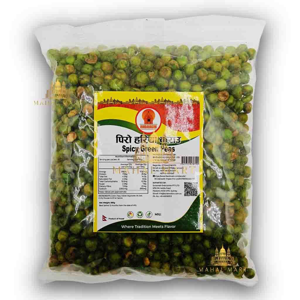 Bindabasini Piro Hariyo Kerau/ Spicy Green Peas 300g – Mahal Mart